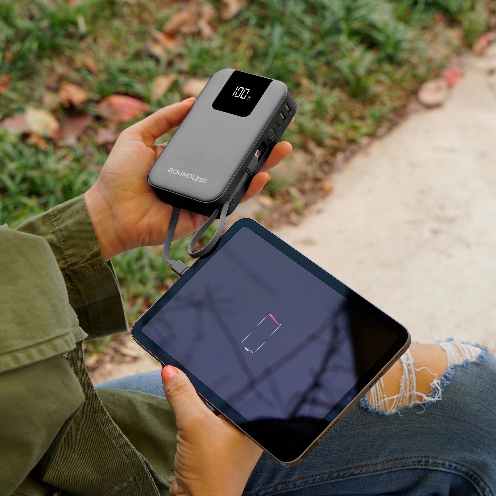 14,000mAh All-In-One Pro Power Bank w/AC Plug, Built-In Cables, Type-C – Boundless Innovations