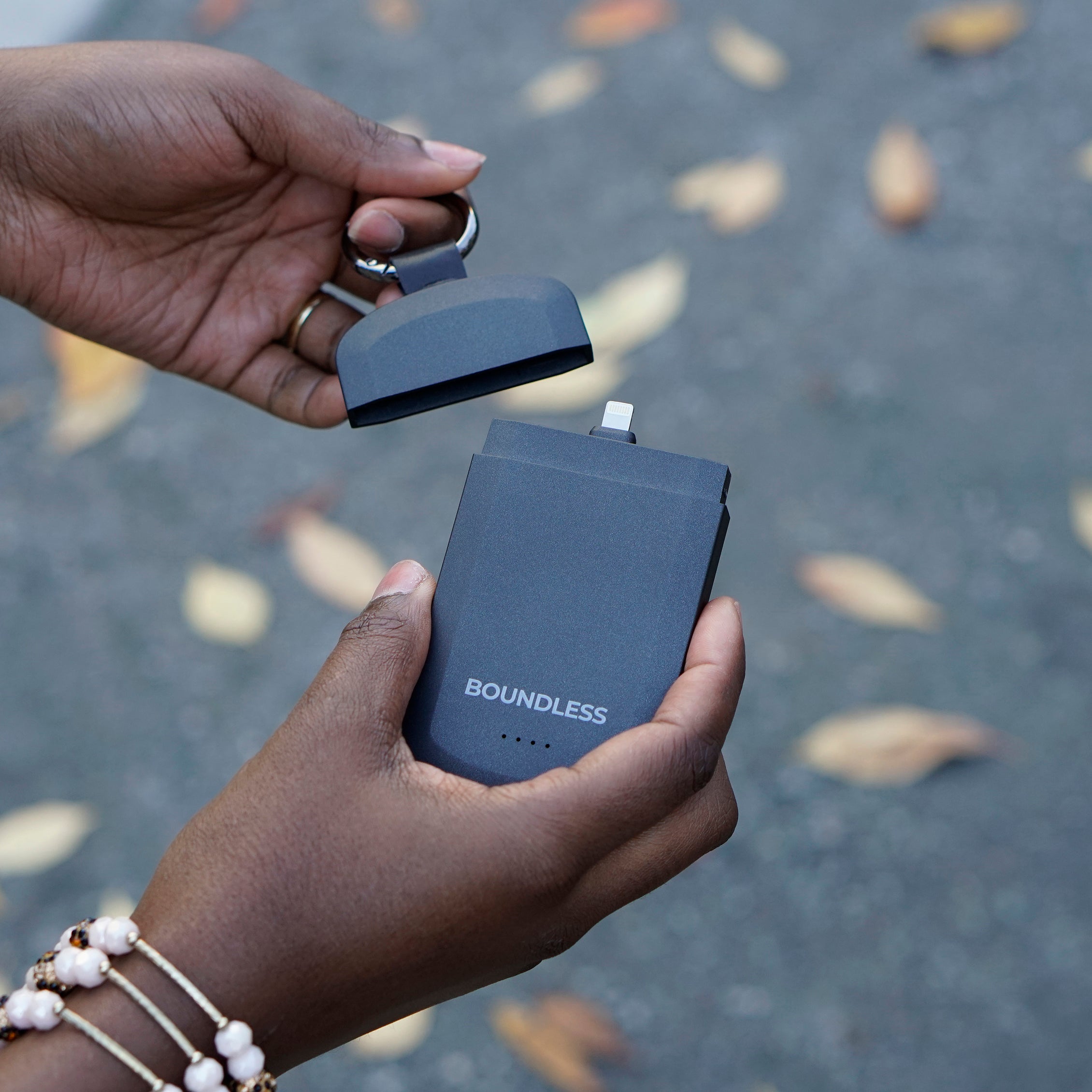 ChargeFob 3,000mAh Keychain Power Bank with Carabiner Ring and Chargin ...