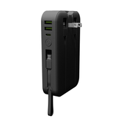 Boundless 14,000mAh All-In-One Pro Power Bank w/AC Plug, Built-In Cabl ...